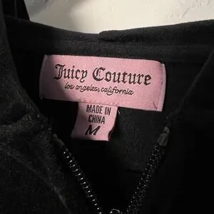 Juicy Couture | Tops | Vintage Y2k Juicy Couture Black Velour Zip ...